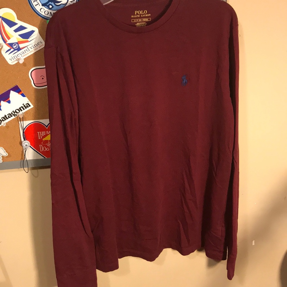 Polo Ralph Lauren Maroon Long Sleeve Logo Shirt - Gem